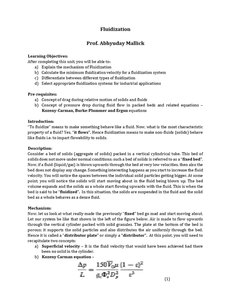 Understanding Fluidization Mechanisms | PDF | Fluidization | Gases