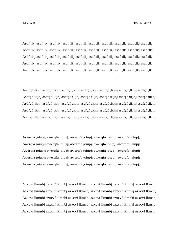 Typing Starting Exercises | PDF