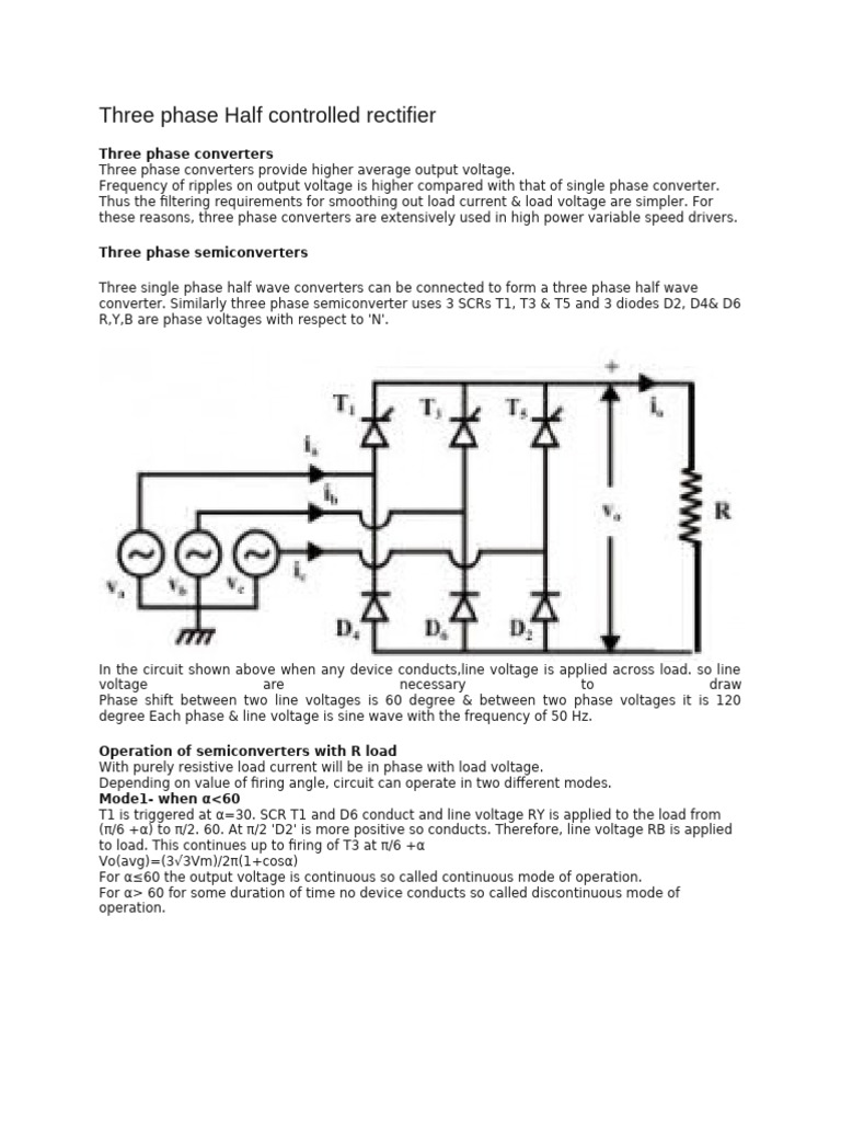 3 Phase Half Wave Controlled Rectifier | PDF | Rectifier | Electrical ...