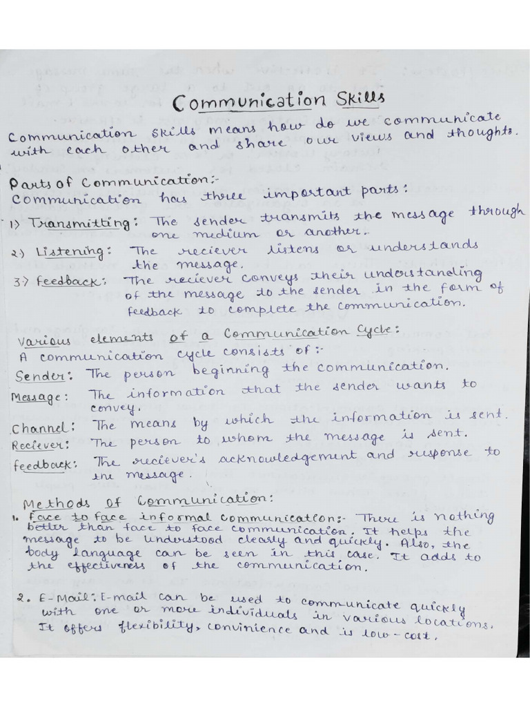Chapter 1 Communication Skills PDF | PDF