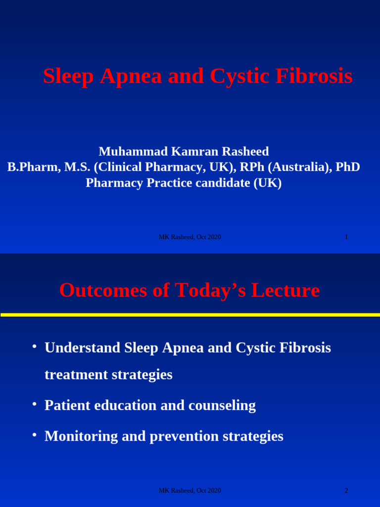 Sleep Apnea Management in Cystic Fibrosis | PDF | Chronic Obstructive ...
