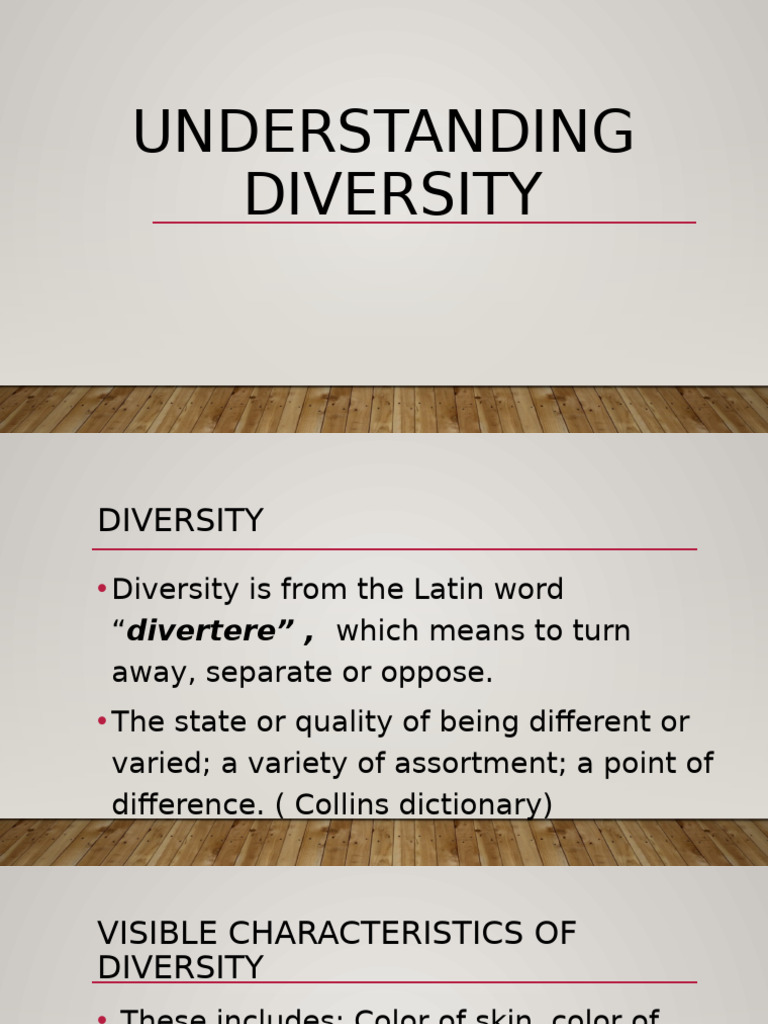 Understanding Diversity | PDF