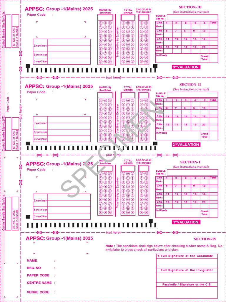 GroupI Services Main Examination Answer Booklet Specimen 122023 ...