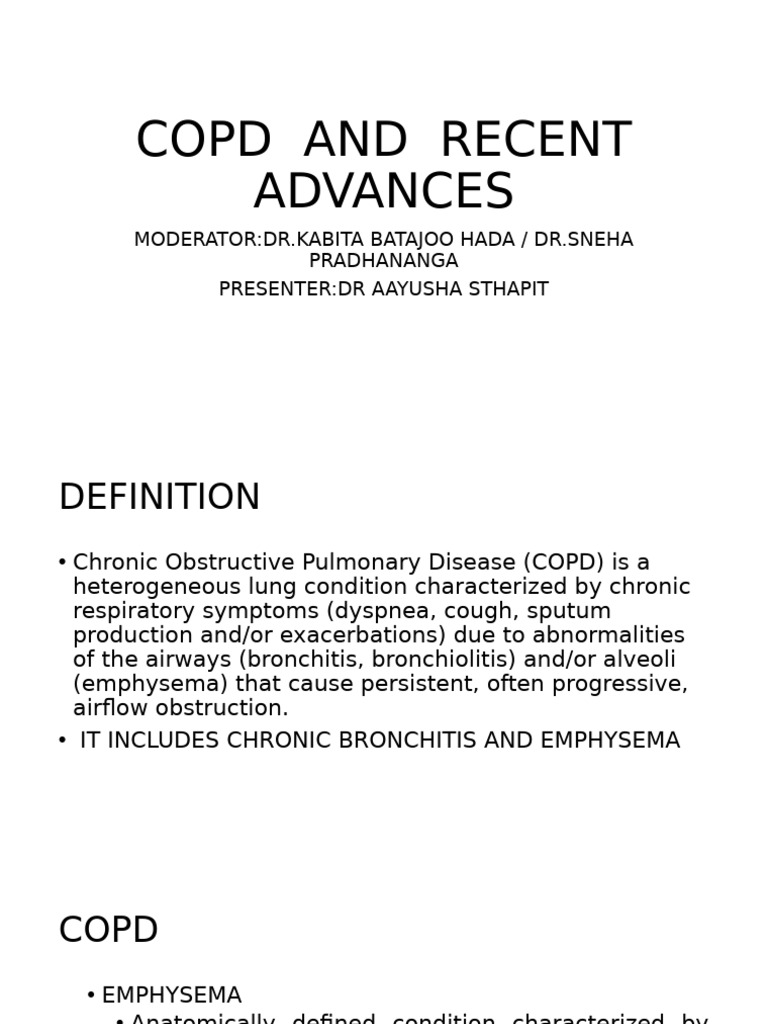 COPD: Advances, Causes, and Management | PDF | Chronic Obstructive ...