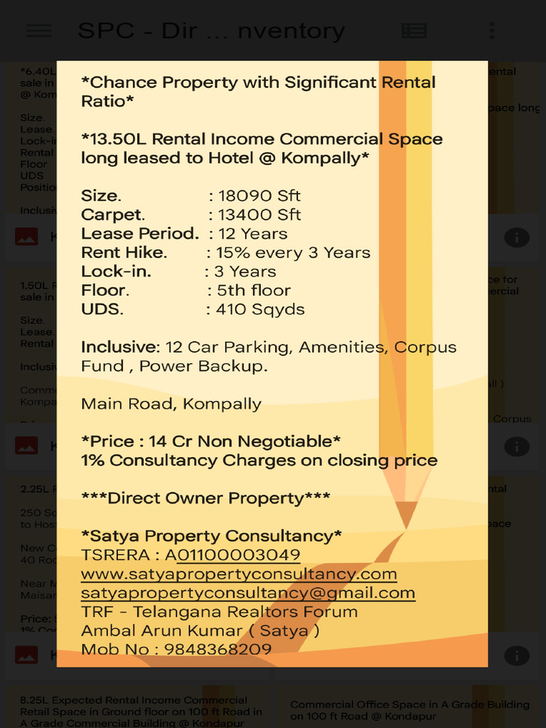 SPC - Direct Commercial Rental Income Inventory - Google Drive | PDF