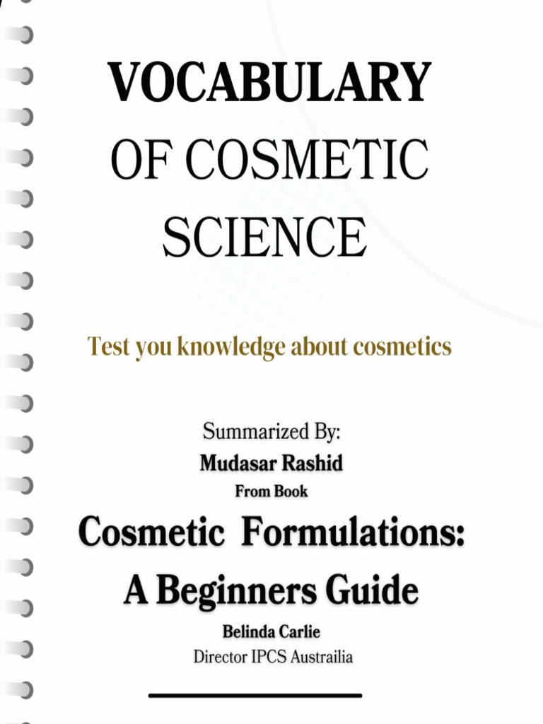 Vocabulary of Cosmetic Science | PDF