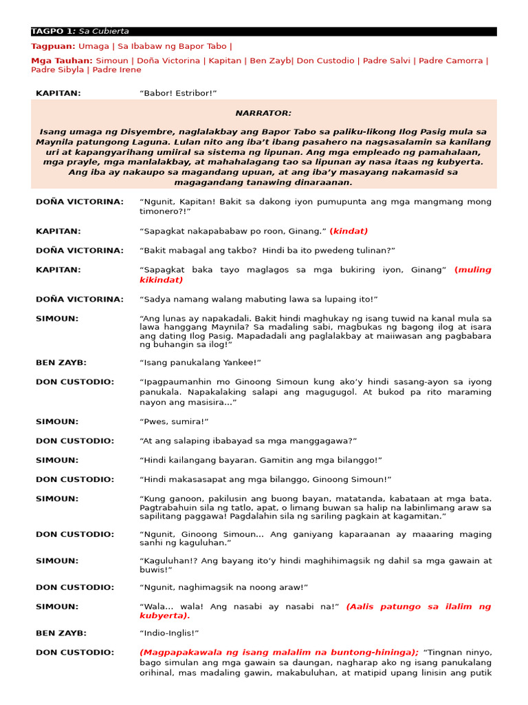 El Filibusterismo Revised Scenes 1 4 | PDF