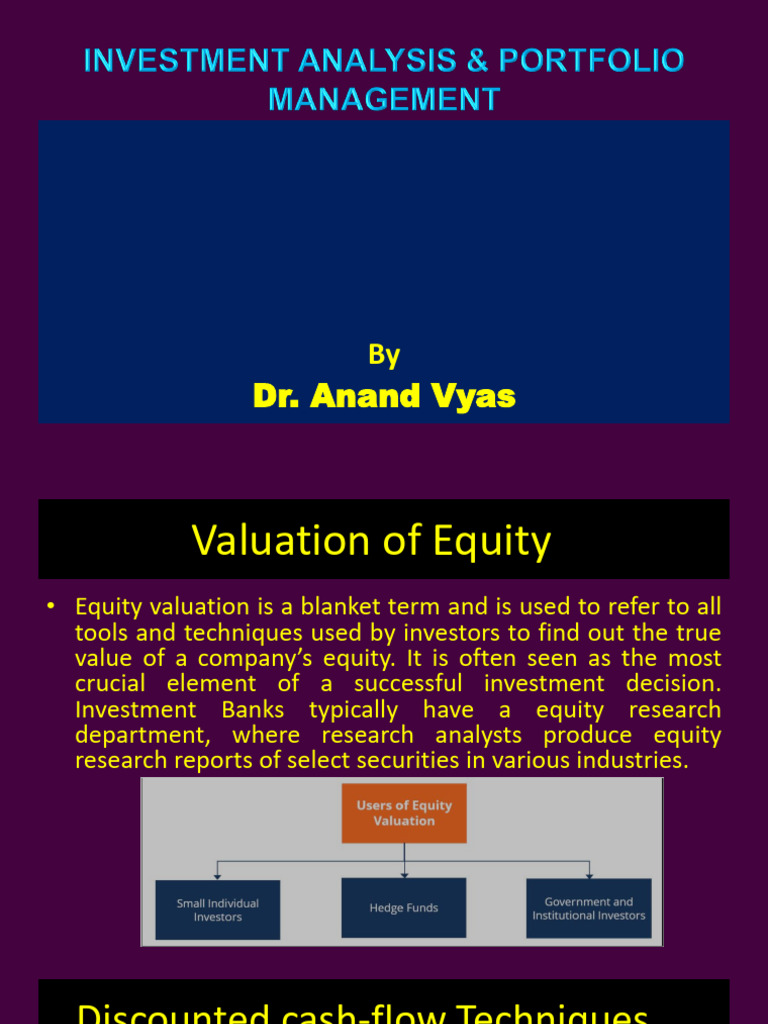Unit 4 INVESTMENT ANALYSIS & PORTFOLIO MANAGEMENT | PDF | Bonds (Finance) | Valuation (Finance)