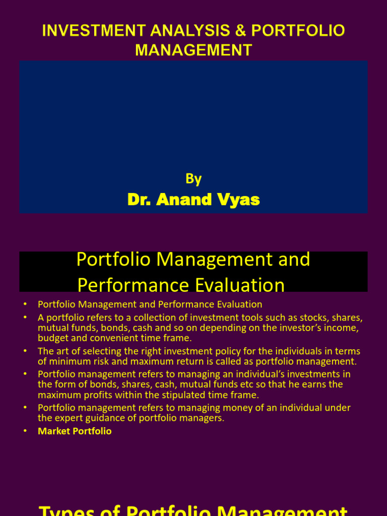 Unit 5 INVESTMENT ANALYSIS & PORTFOLIO MANAGEMENT | PDF | Investment ...