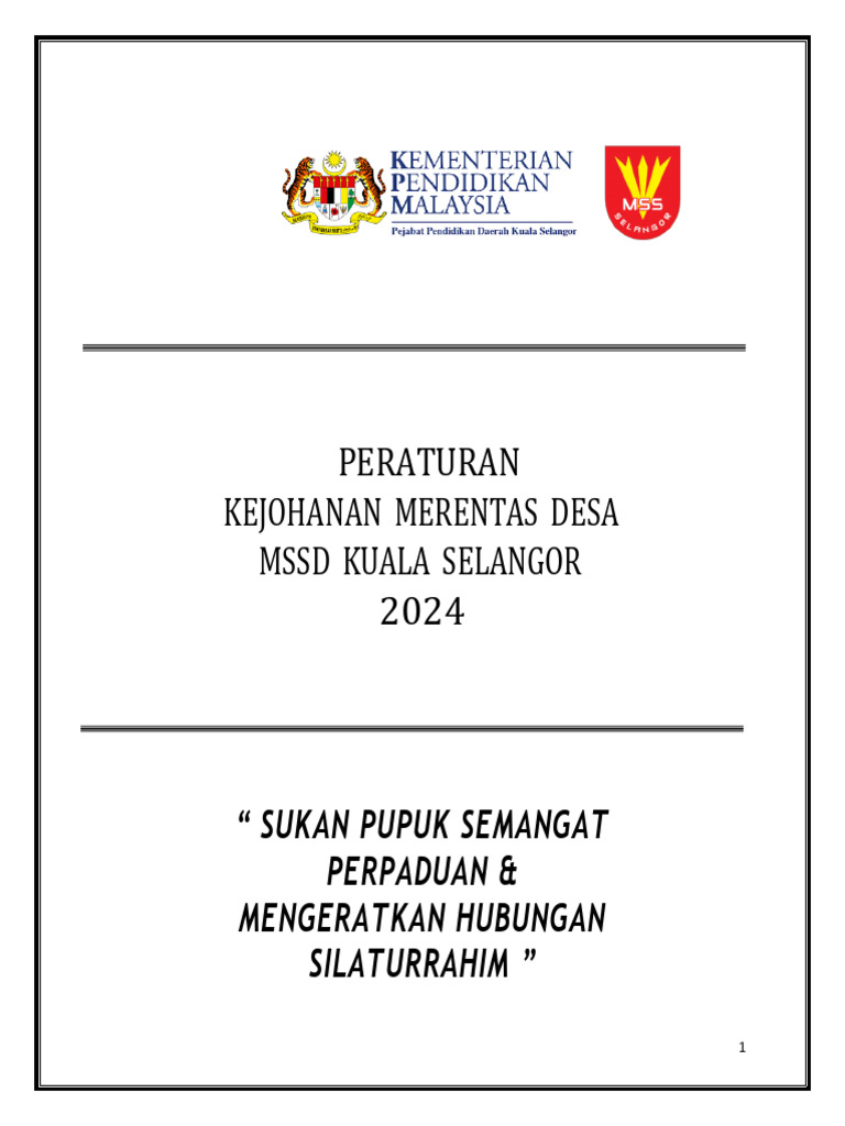 Peraturan Kejohanan Merentas Desa 2024 | PDF