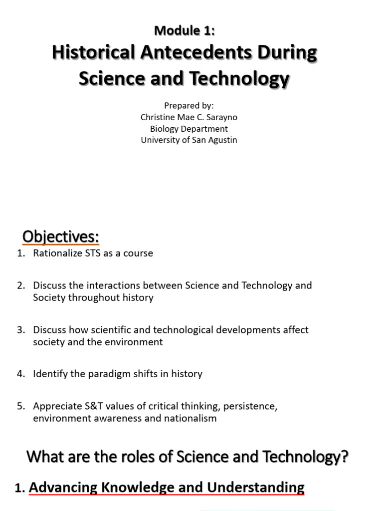 GE 1 STS Unit 1 Chapter 1 | PDF | Gunpowder | Science