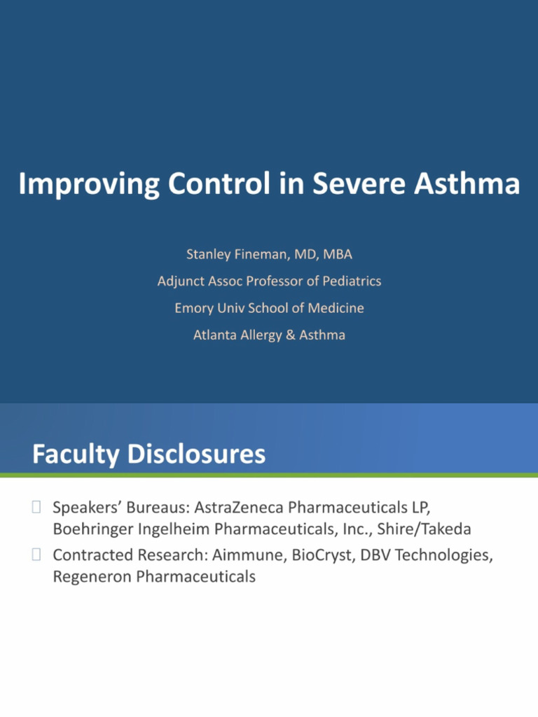 Improving Control in Severe Asthma | PDF