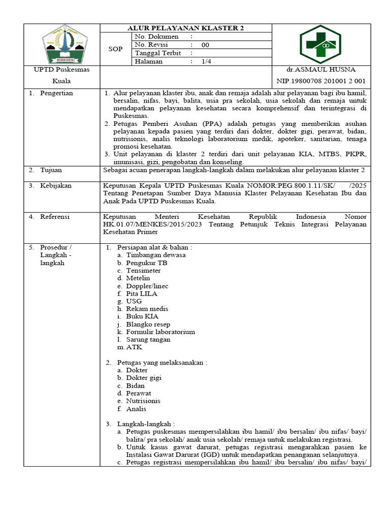 Alur Pelayanan Klaster 2 | PDF