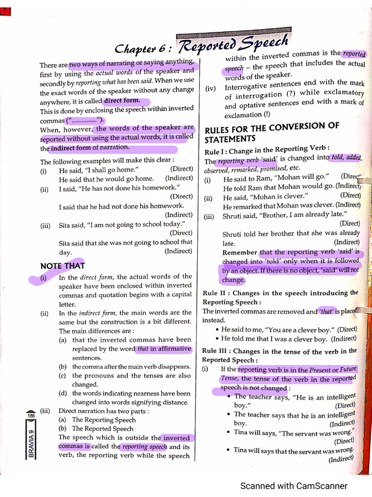 Grade 9 Reported Speech | PDF