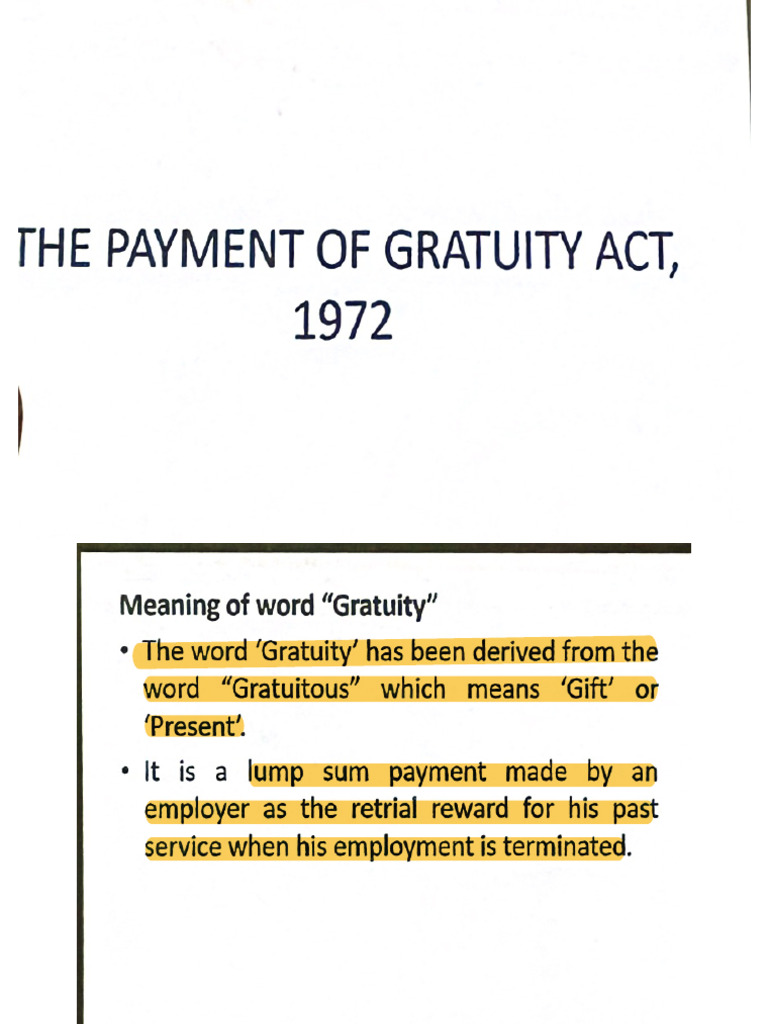 Gratuity Act | PDF