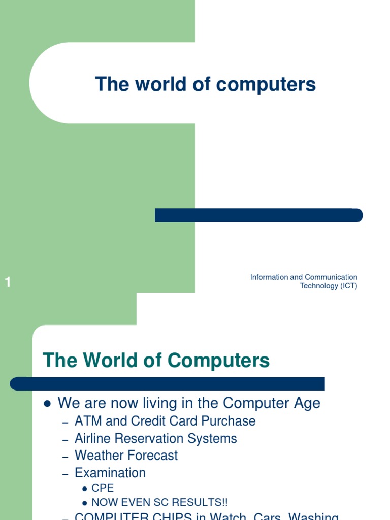 The World of Computers | PDF | Input/Output | Microcomputers