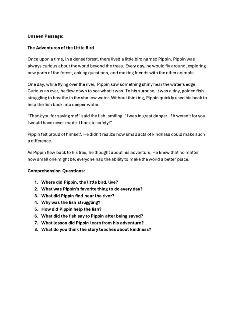 Harshvardhan Unseen Passage | PDF