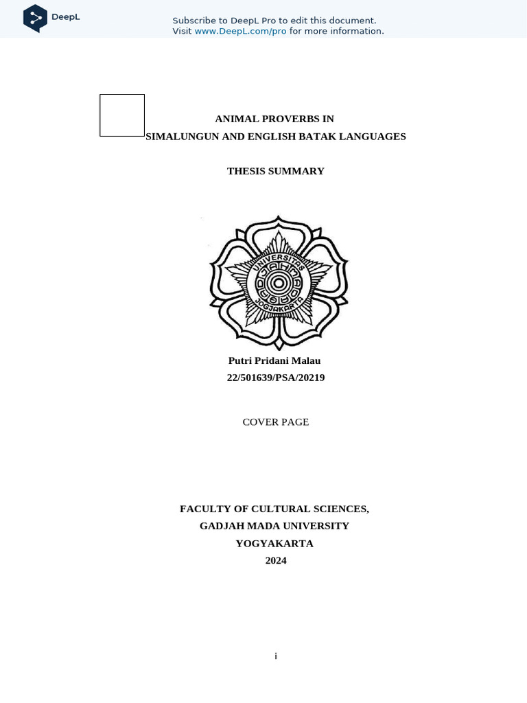 Animal Proverbs in Simalungun & English | PDF | Metaphor | Linguistics