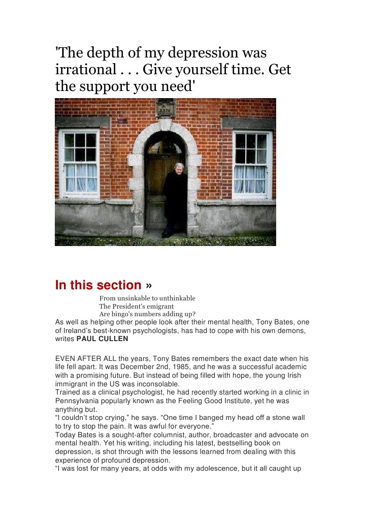 Tony Bates Depression | PDF | Major Depressive Disorder ...