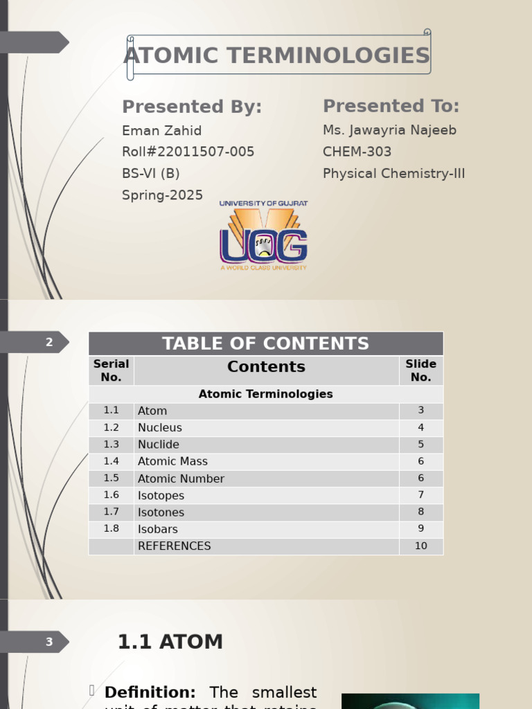 Atomic Terminologies | PDF | Atoms | Isotope