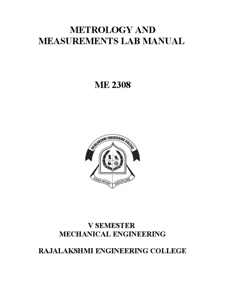 METROLOGY LAB MANUAL | PDF | Torque | Gear