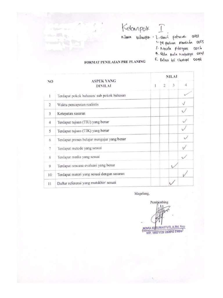 Sap Penkes Dan Penilaian Kelompok | PDF