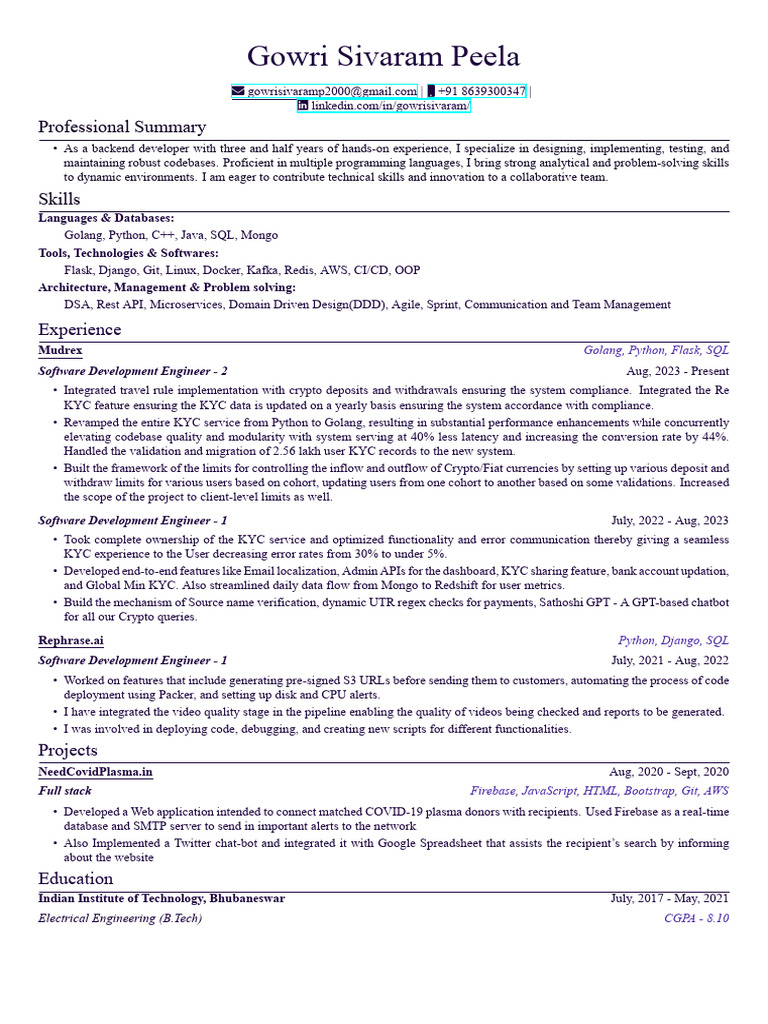 Resume_Gowri_Sivaram_Peela (2) | PDF | Software Development | Python (Programming Language)