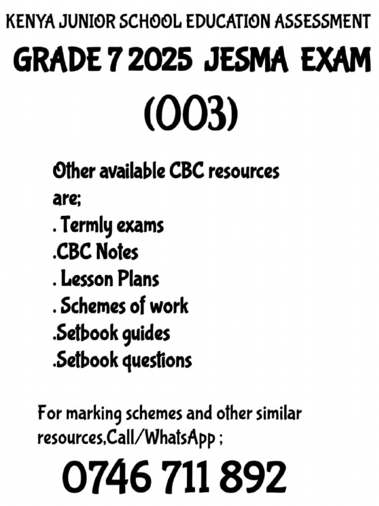 g7 Jesma 003 2025 Exam | PDF