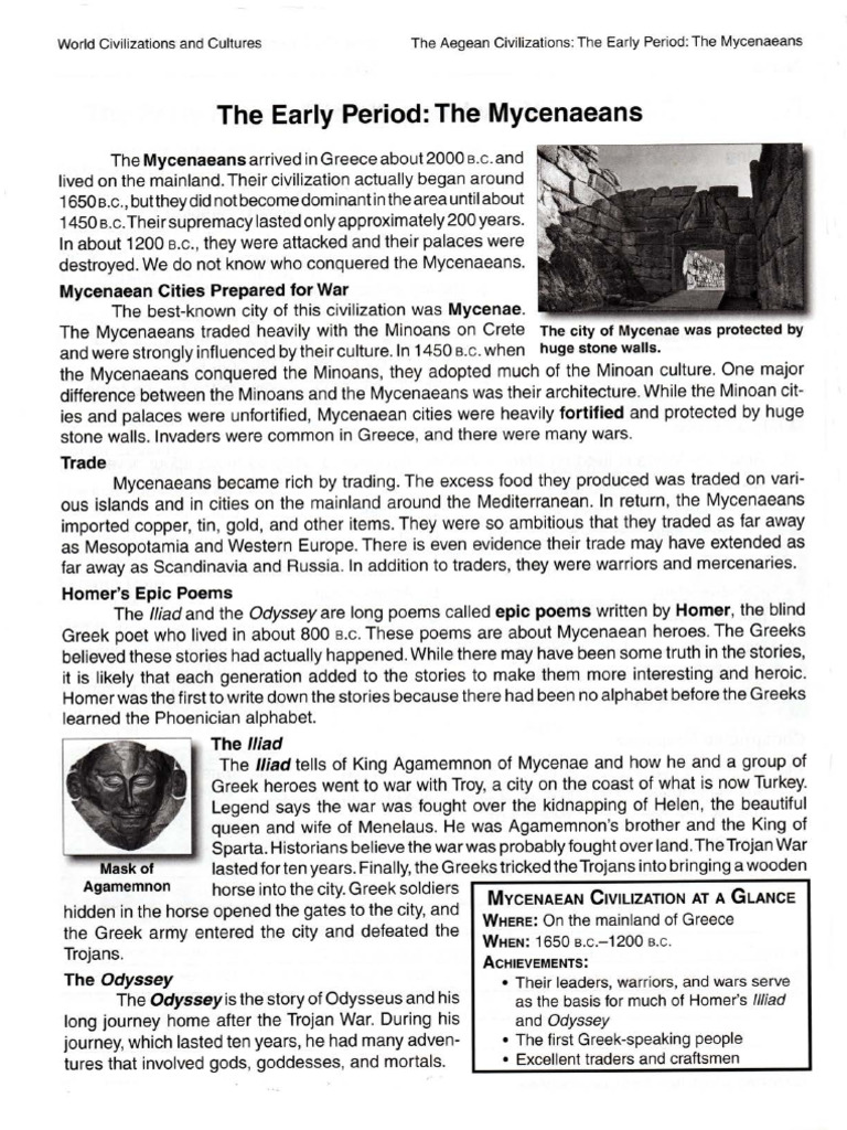 Edited - The Mycenaeans | PDF