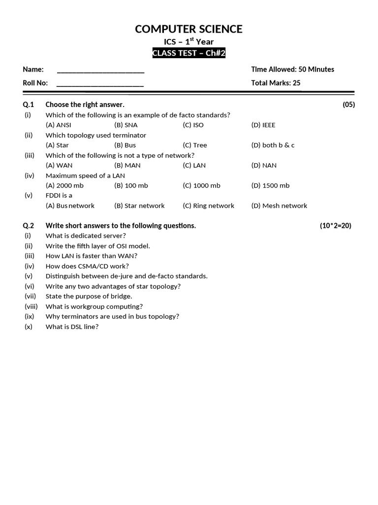 Computer Part 1 ch#2 Short | PDF