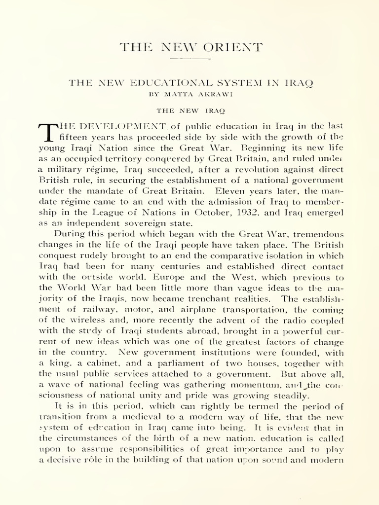 The New Educational System in Iraq. | PDF | Teachers | Curriculum