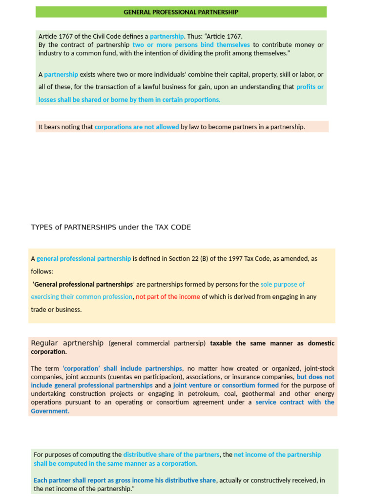 Understanding Partnerships and Taxation | PDF | Partnership | Income