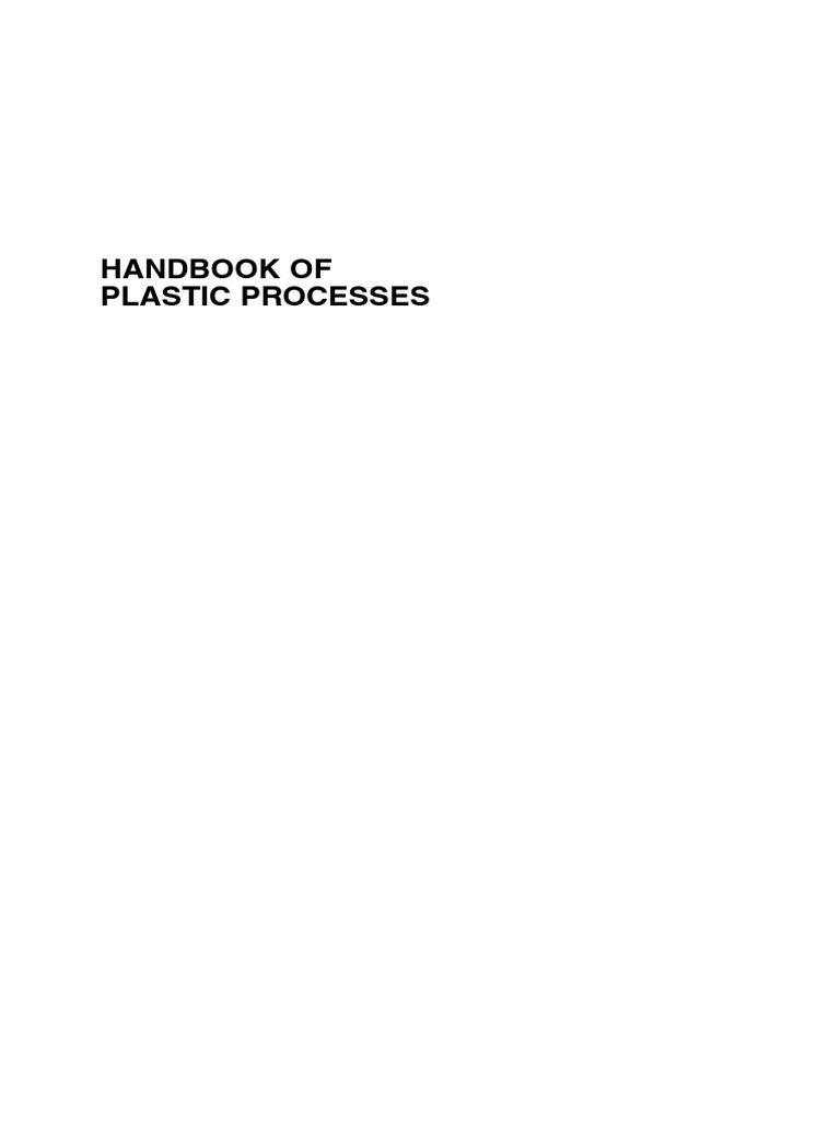 Handbook of Plastic Processes - 2005 - Harper - Frontmatter | PDF | Copyright | Amorphous Solid