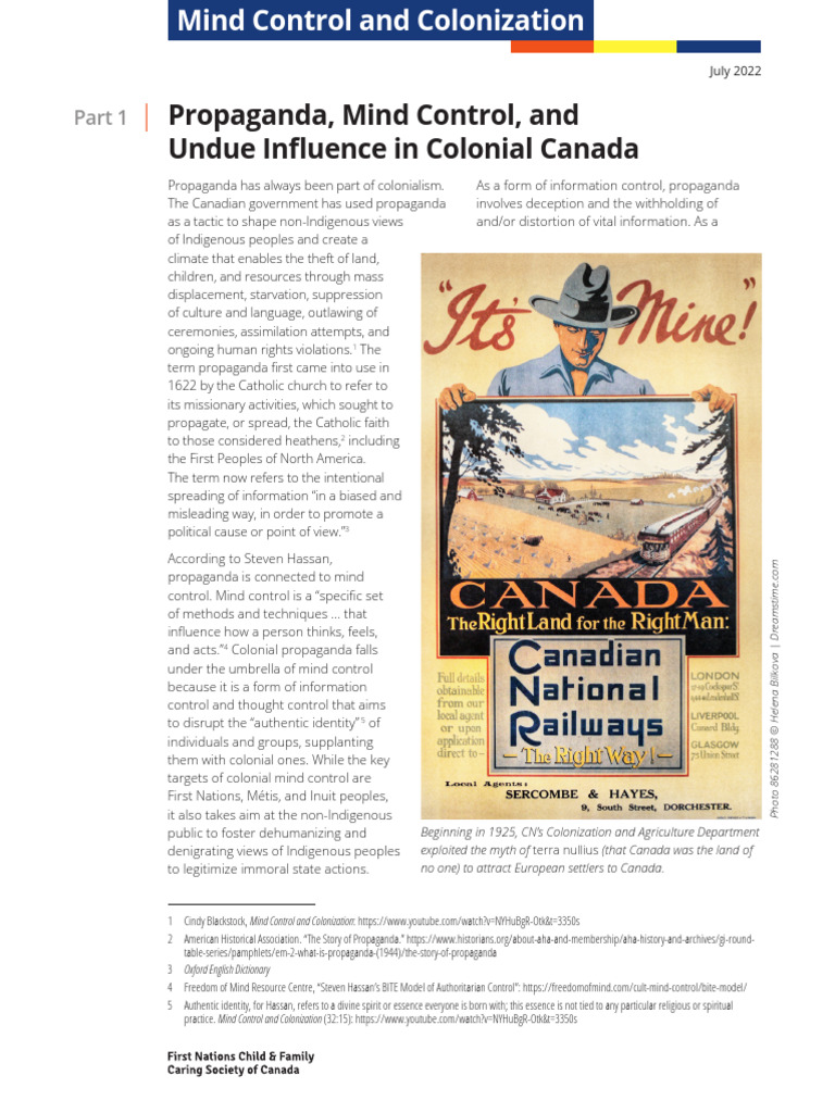 Mind Control and Colonization Info Sheet 1 | PDF | Propaganda ...