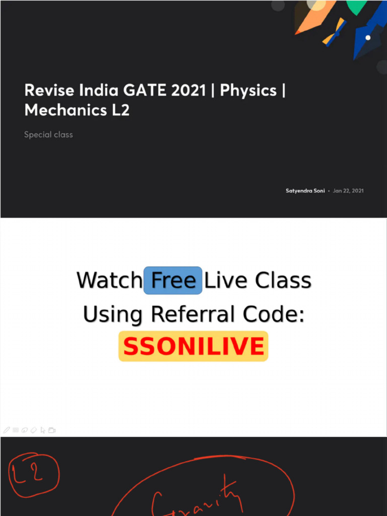 Revise India GATE 2021 Physics Mechanics L2 With Anno | PDF