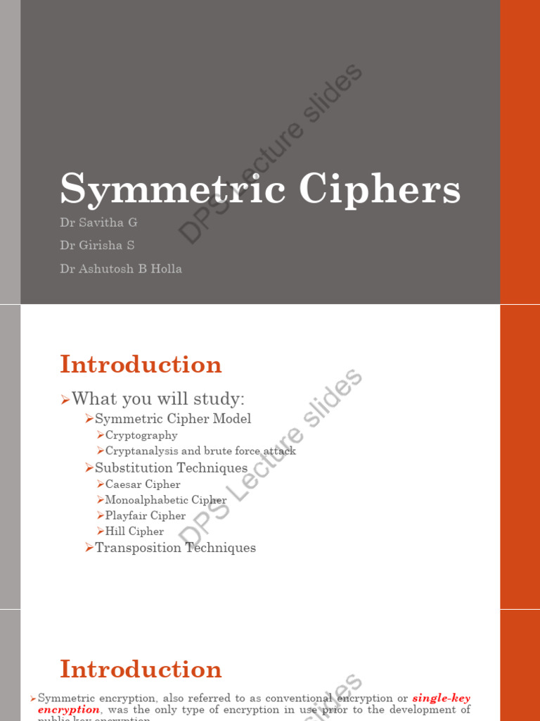 Chapter-2-Symmetric Ciphers | PDF | Cryptography | Cryptanalysis