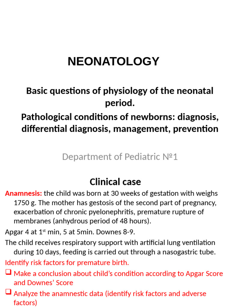 Neonatal Infection Case 1 | PDF | Preterm Birth | Infants