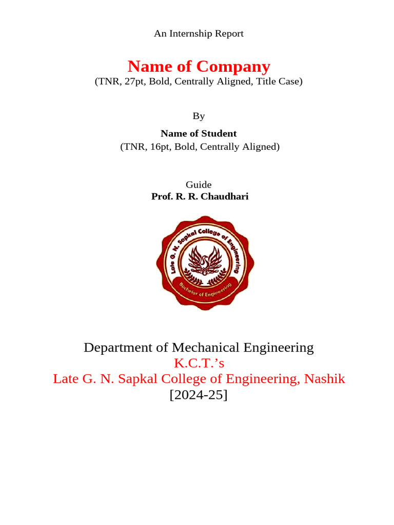 Internship Report Cover Page Design | PDF
