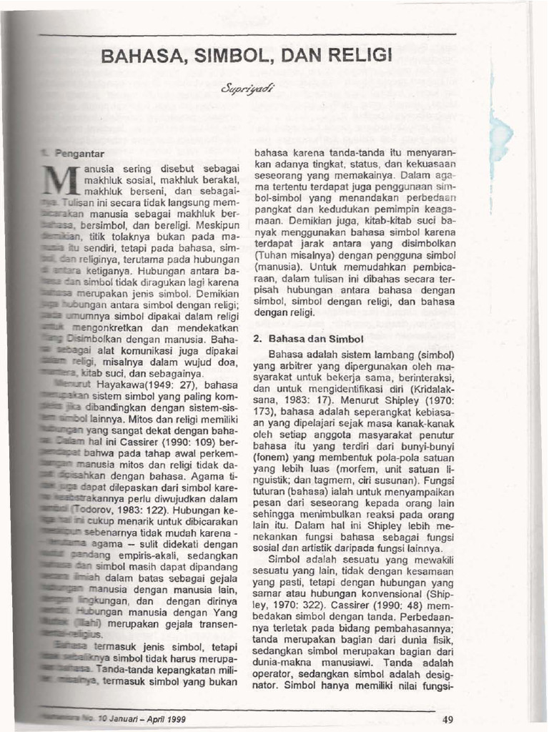 Bahasa, Simbol, & Religi | PDF