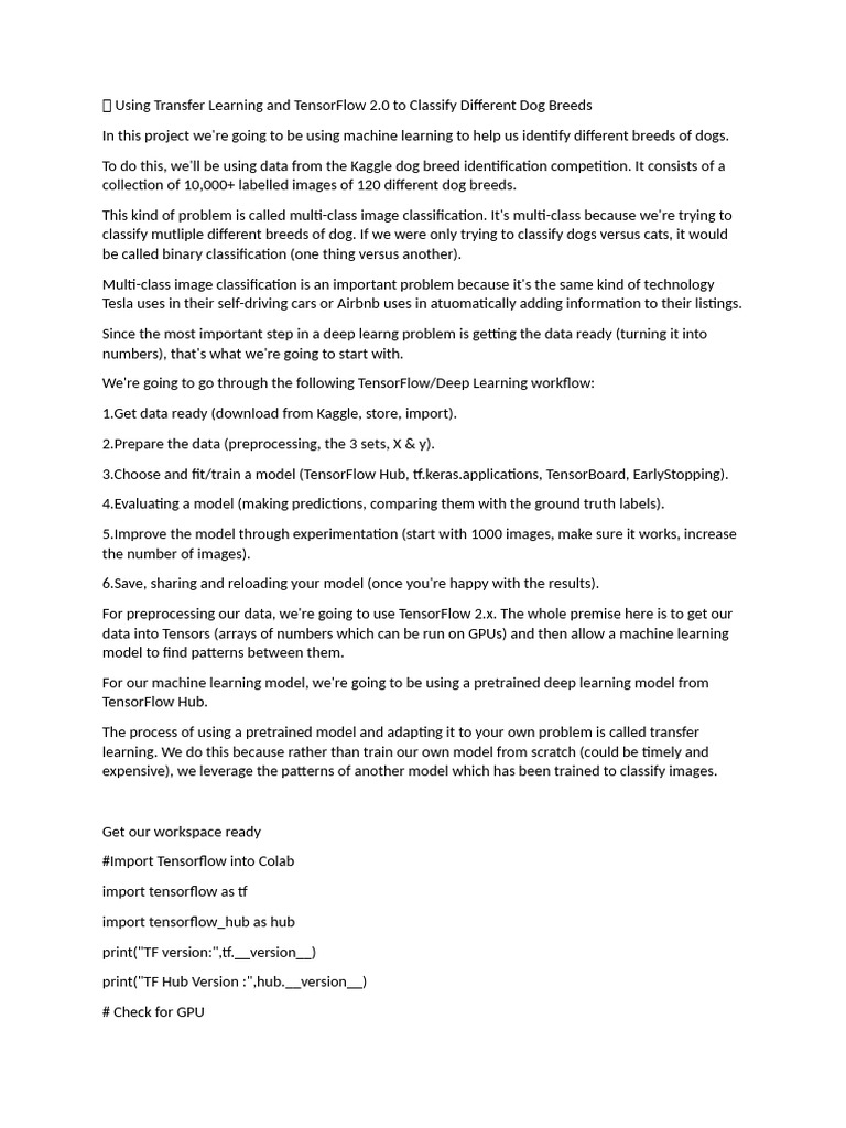 Using Transfer Learning and TensorFlow 2.0 To Classify Different Dog ...