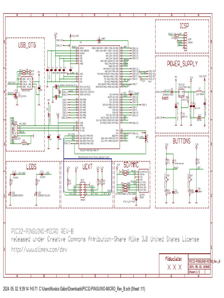 Pic32 Pinguino Micro Rev B.SCH | PDF