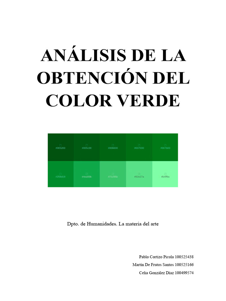 Obtención y Simbología del Color Verde | PDF | Verde | Color