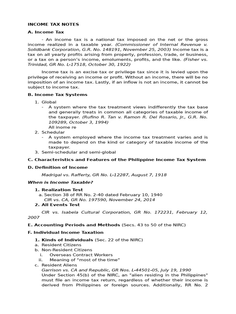 Income Tax Notes Midterms | PDF | Taxes | Income Tax