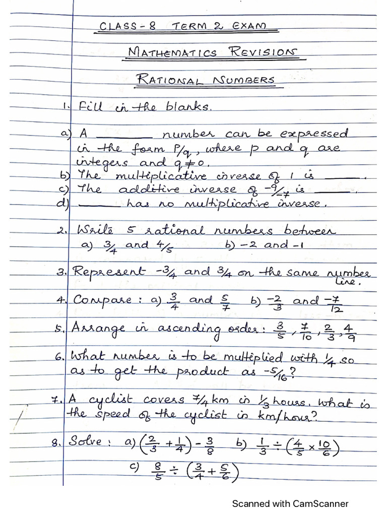 Maths Revision Term 2 Exam (24-25) | PDF