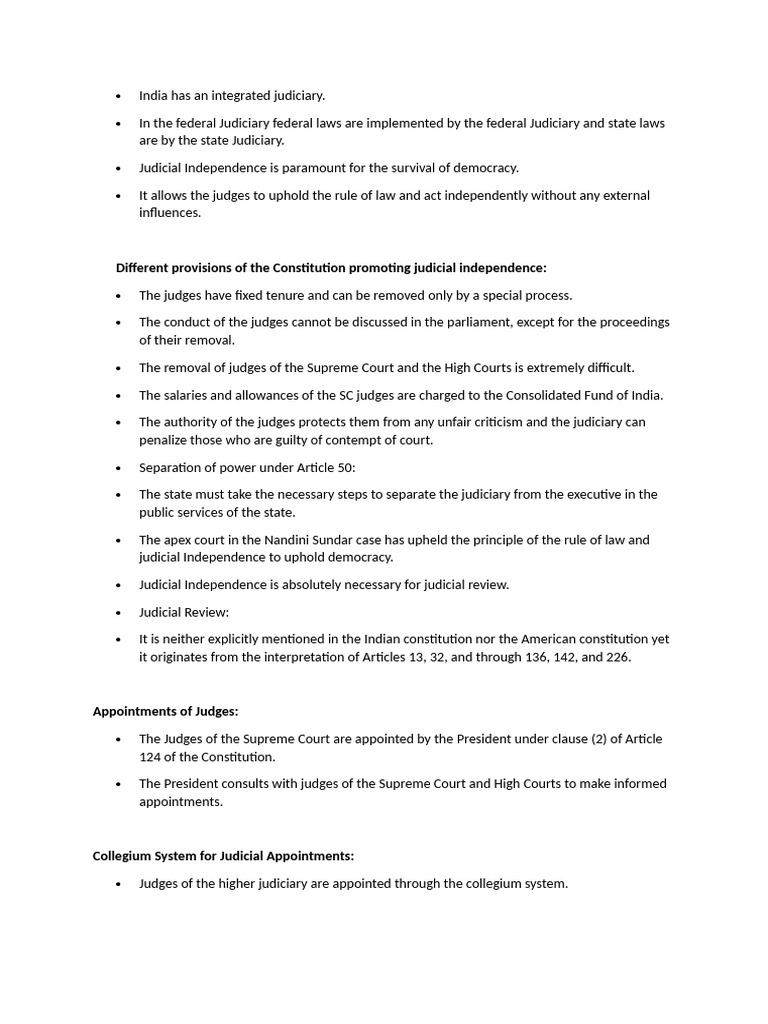 Integrated Judiciary in India Explained | PDF | Supreme Court Of The ...