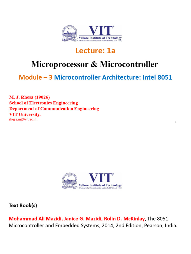 8051 Microcontroller Architecture Guide | PDF