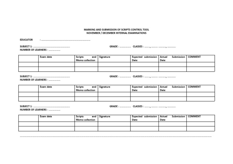 Marking and Submission of Scripts Control Tool | PDF