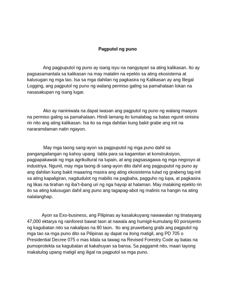 Pagputol NG Puno | PDF