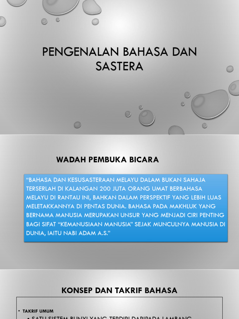 Topik 1_Pengenalan Bahasa Dan Sastera | PDF