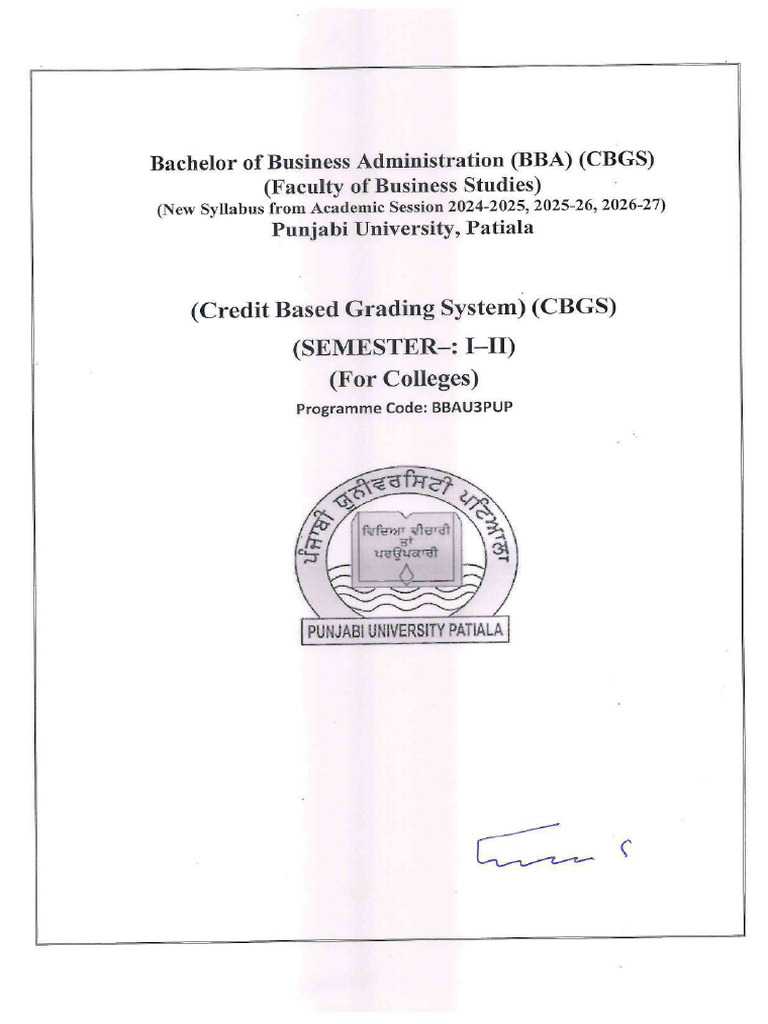 BBA Part I (Sem I & II) 2024-25, 2025-26 & 2026-27 - Compressed - Compressed | PDF